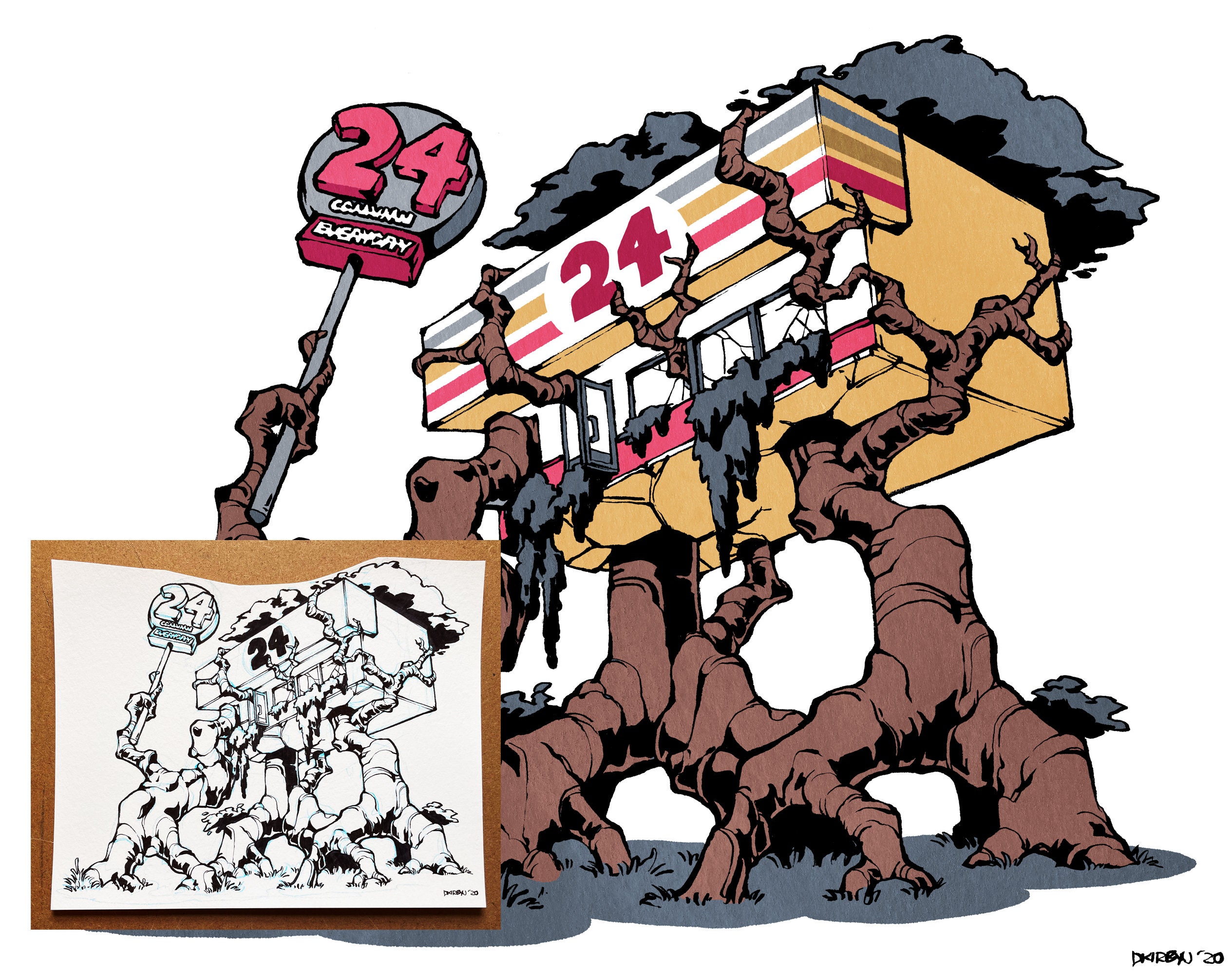 Drawloween 2020 Day 07 Drawing: Convinience Store - Etsy
