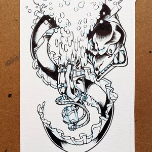 Drawloween 2020 Day 05 Drawing: Dive - Etsy