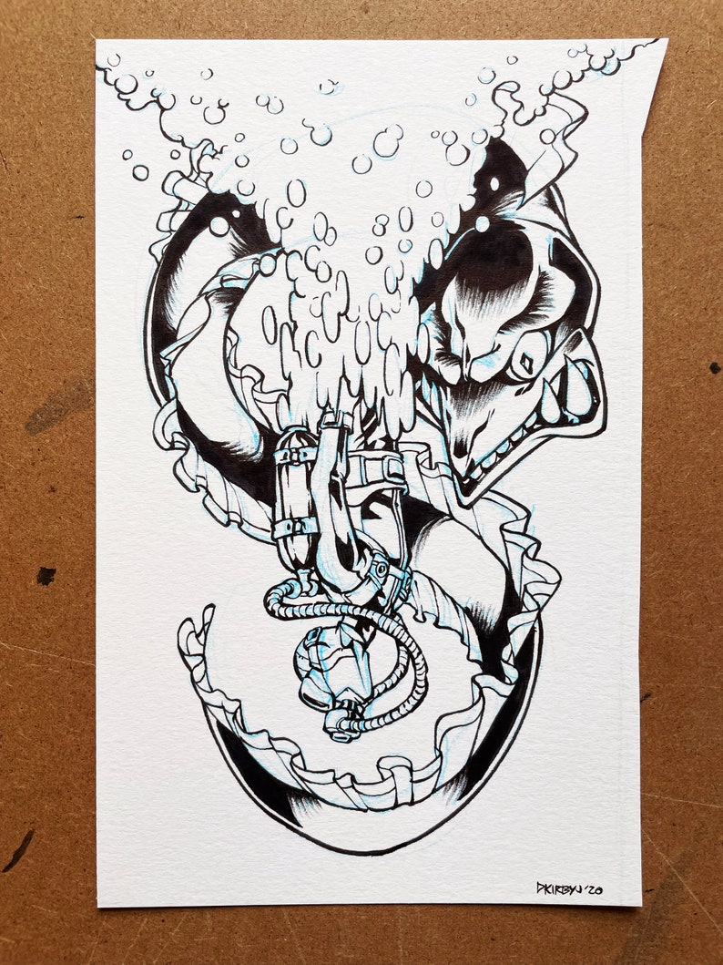Drawloween 2020 Day 05 Drawing: Dive - Etsy