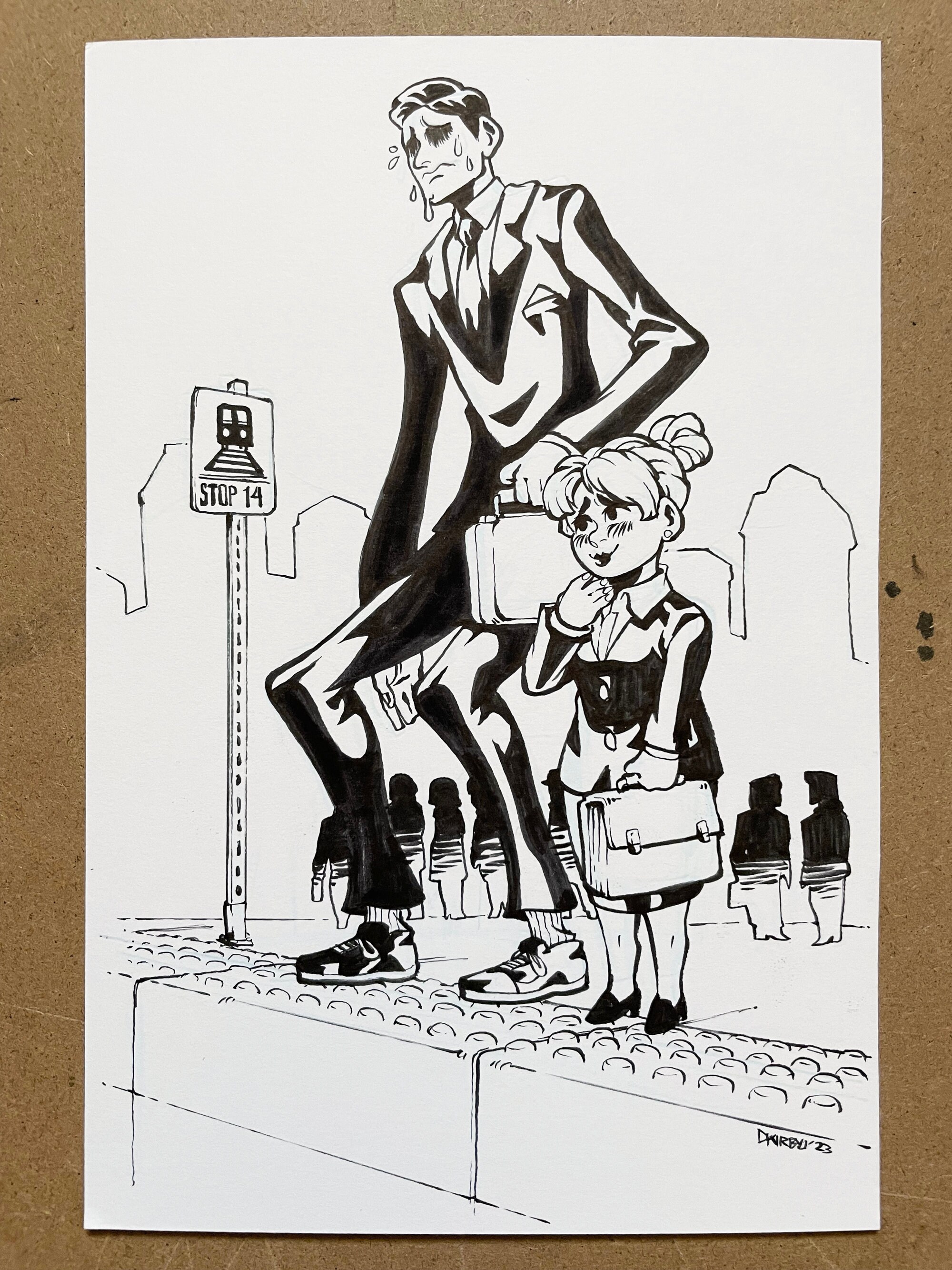 Drawloween 2023 Day 14 Drawing: Tall and Small - Etsy