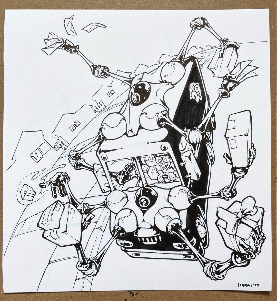 Drawloween 2023 Day 29 Drawing: Delivery - Etsy