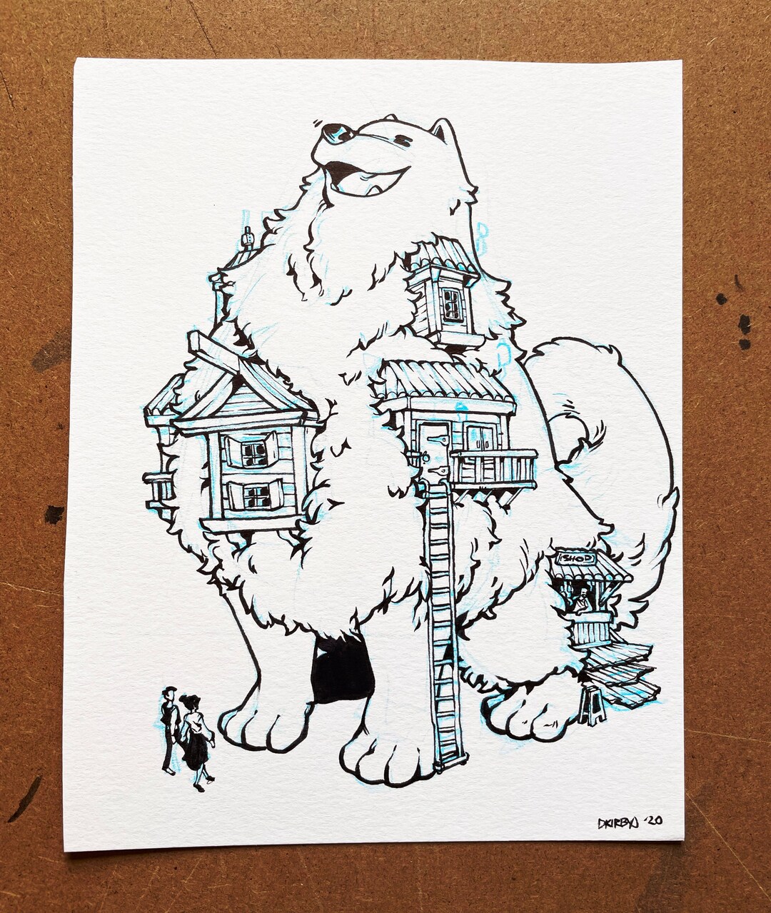 Drawloween 2020 Day 06 Drawing: Fluffy Dog - Etsy