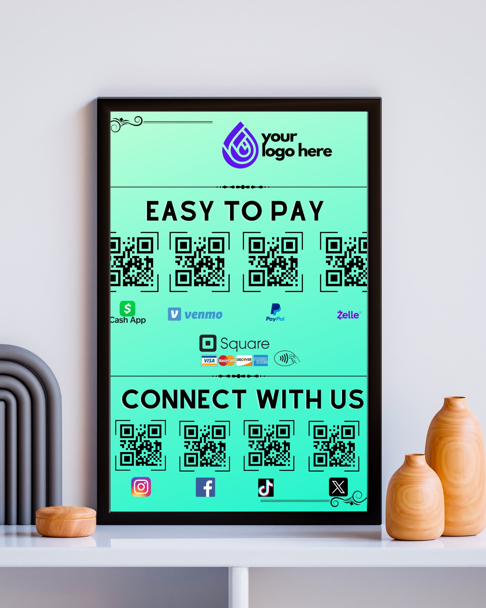Editable Payment Sign Bundle Qr Code Sign for Small Business I Canva ...