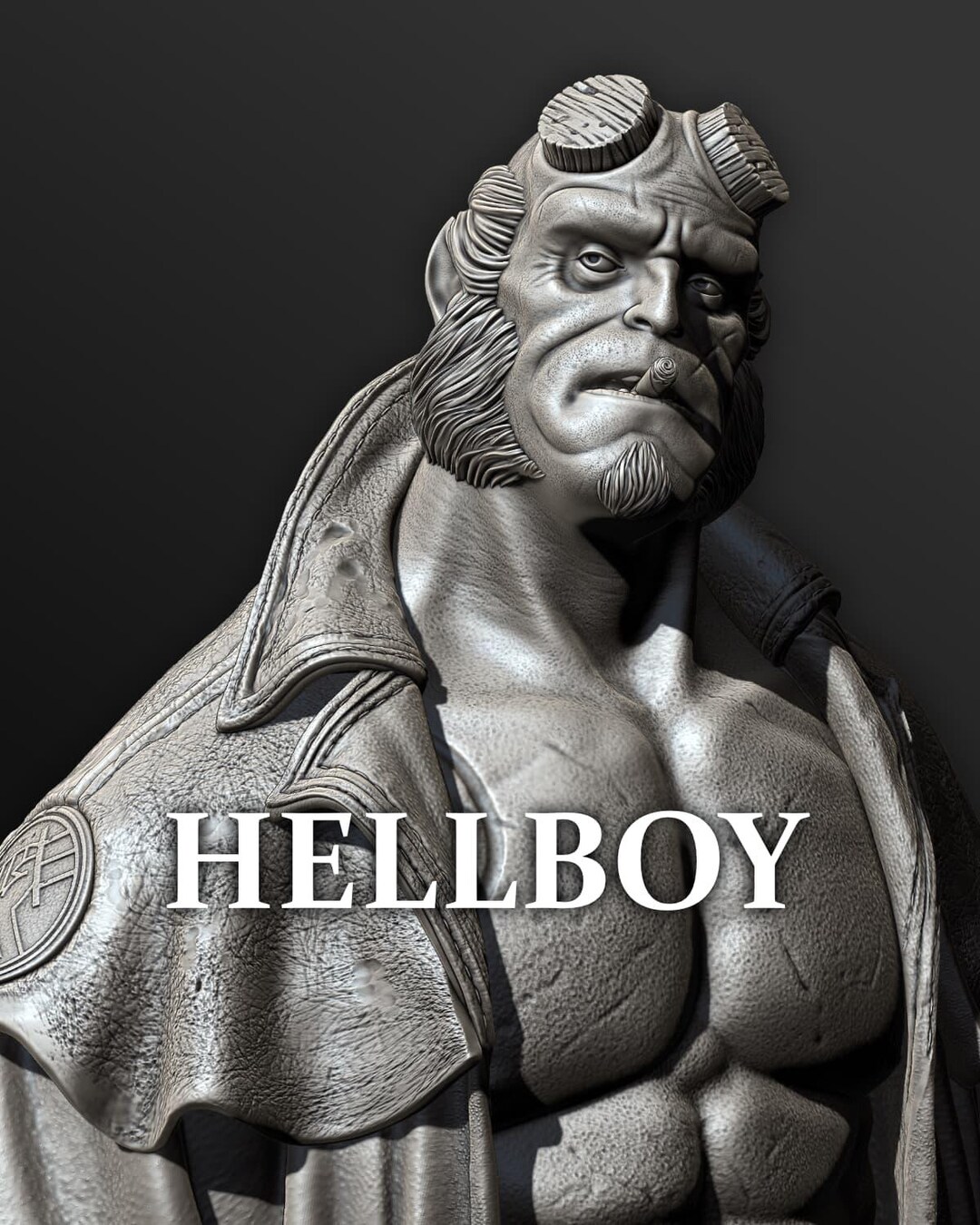 Hellboy (del Toro) Fanart 3D Printed Bust – Original Design by Eastman ...