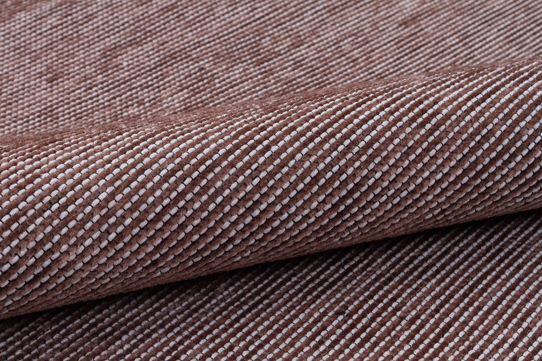 Modern Brown Stripe Rug: Washable Plain Cotton, Anti-allergic Carpet - Etsy