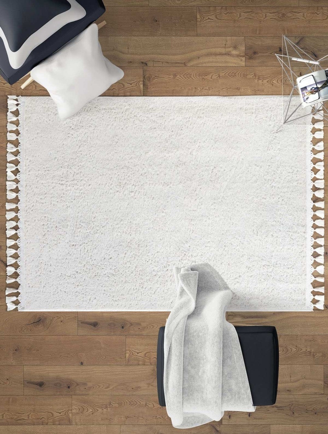 Fluffy Rug, Modern Rug, Fluffy Carpet White Carpet, White Rug, Plain ...