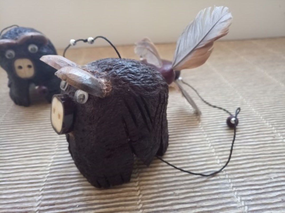 Flying Pigs Wind Chime 3 Coconut Pigs - Etsy