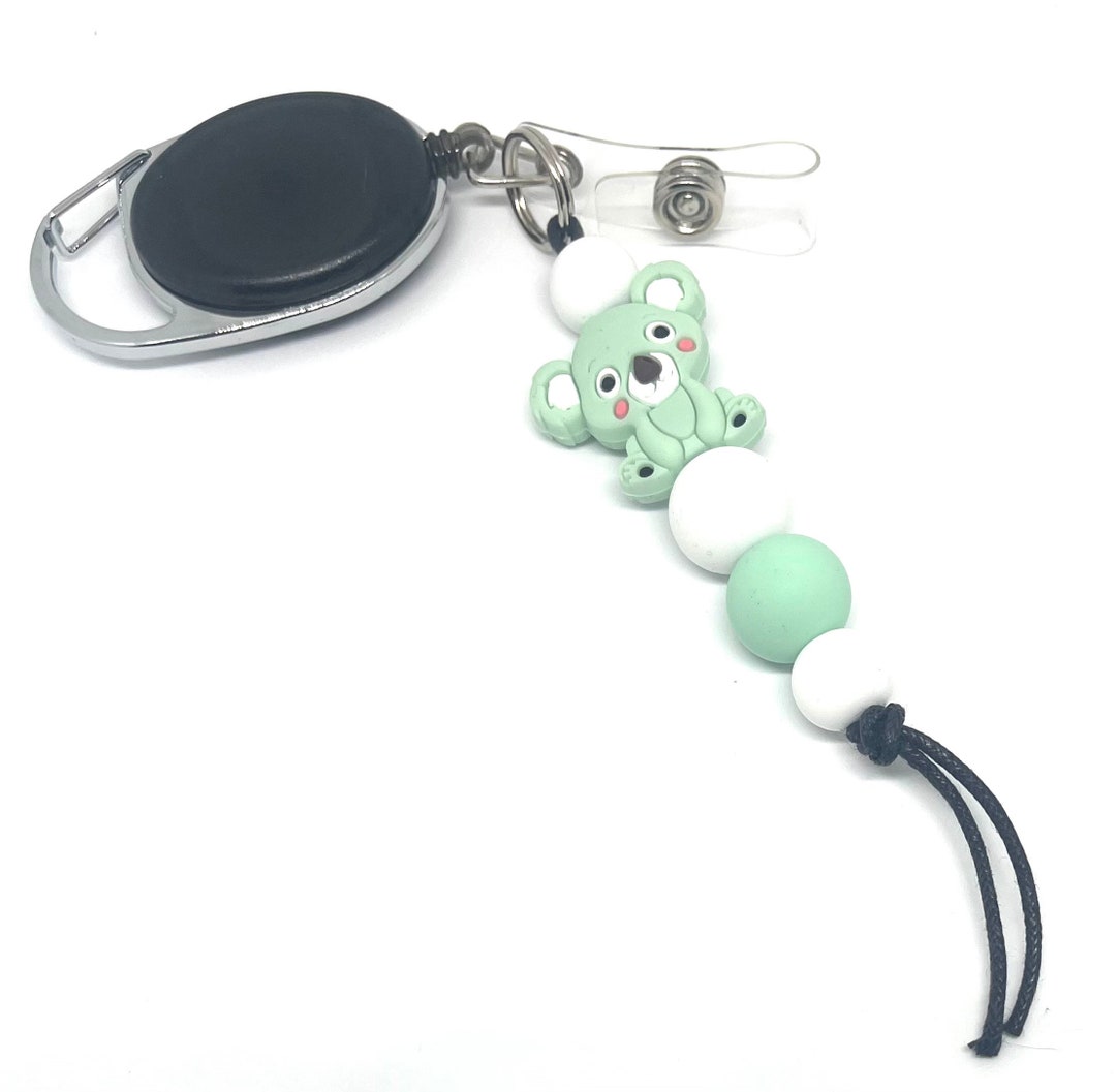 Porte-étiquette d'identification rétractable en perles de silicone ...