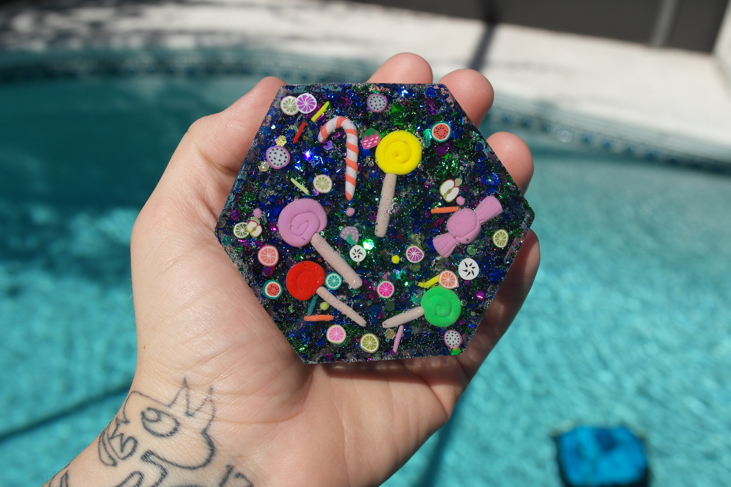 Glittery Mermaid Candy Trinket Box 3 X 3.5 X 1.75 in Hexagon Shape - Etsy