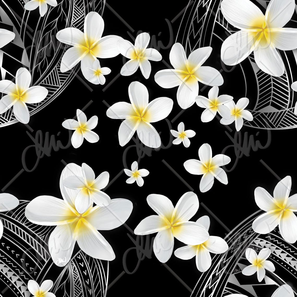 Plumeria Tatau Motif - Etsy