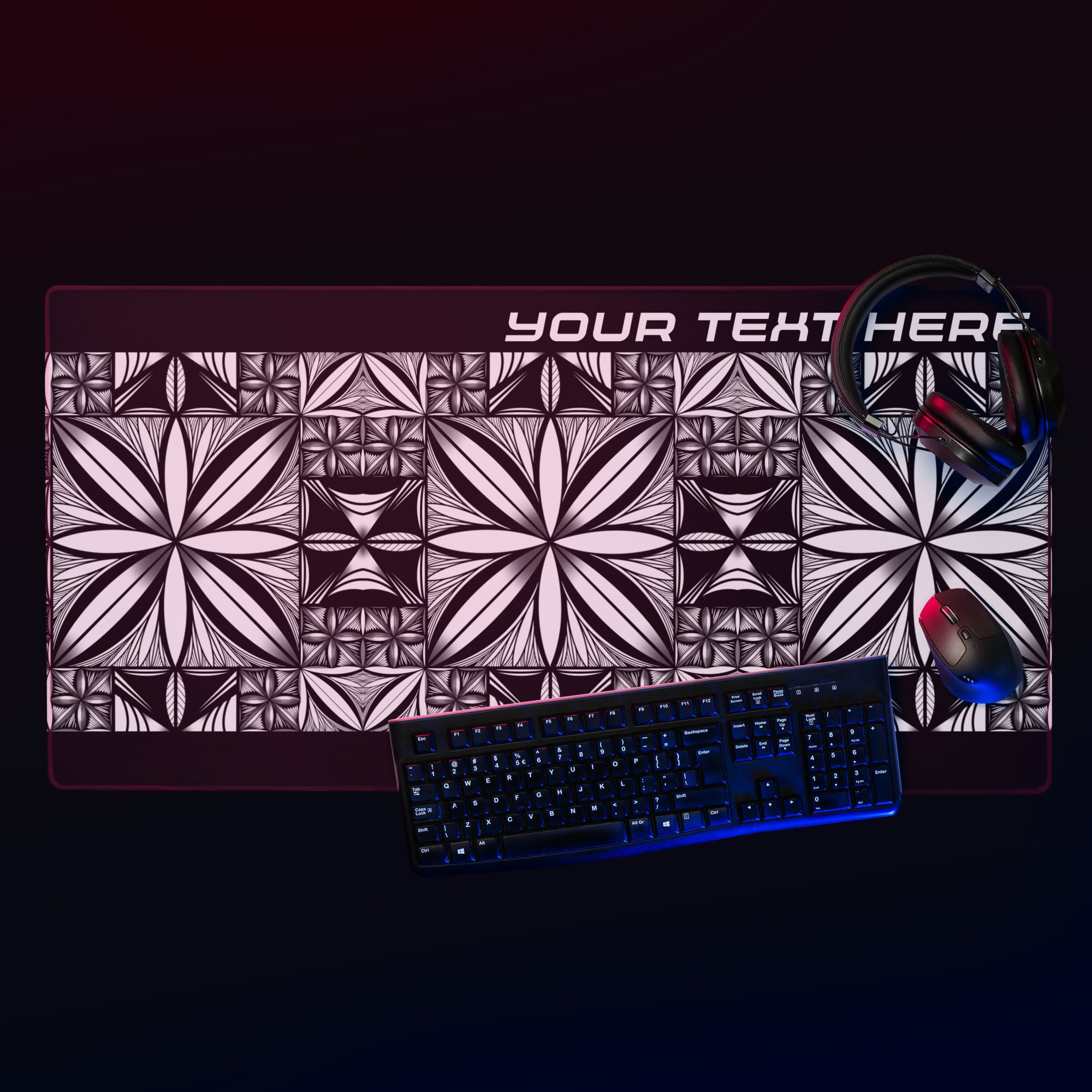 BW Samoan Tapa Personalized Gaming Mouse Pad - Etsy