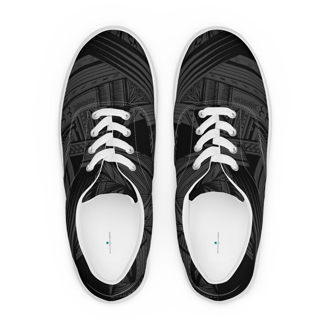 Black Tatau Samoa Women’s Lace-up Canvas Shoes - Etsy