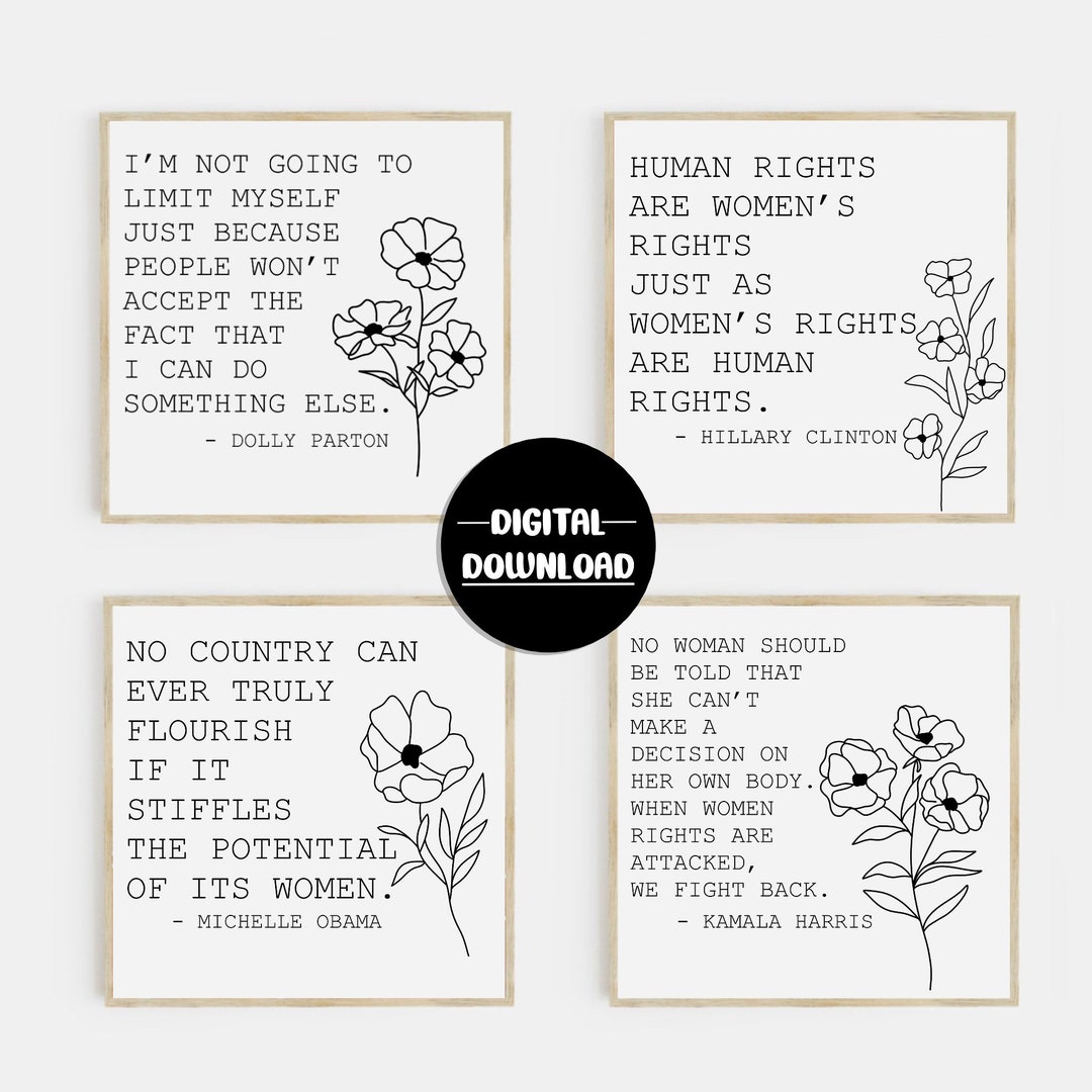 Feminist Quotes Line Art Prints, Square Art Prints, Square Prints ...