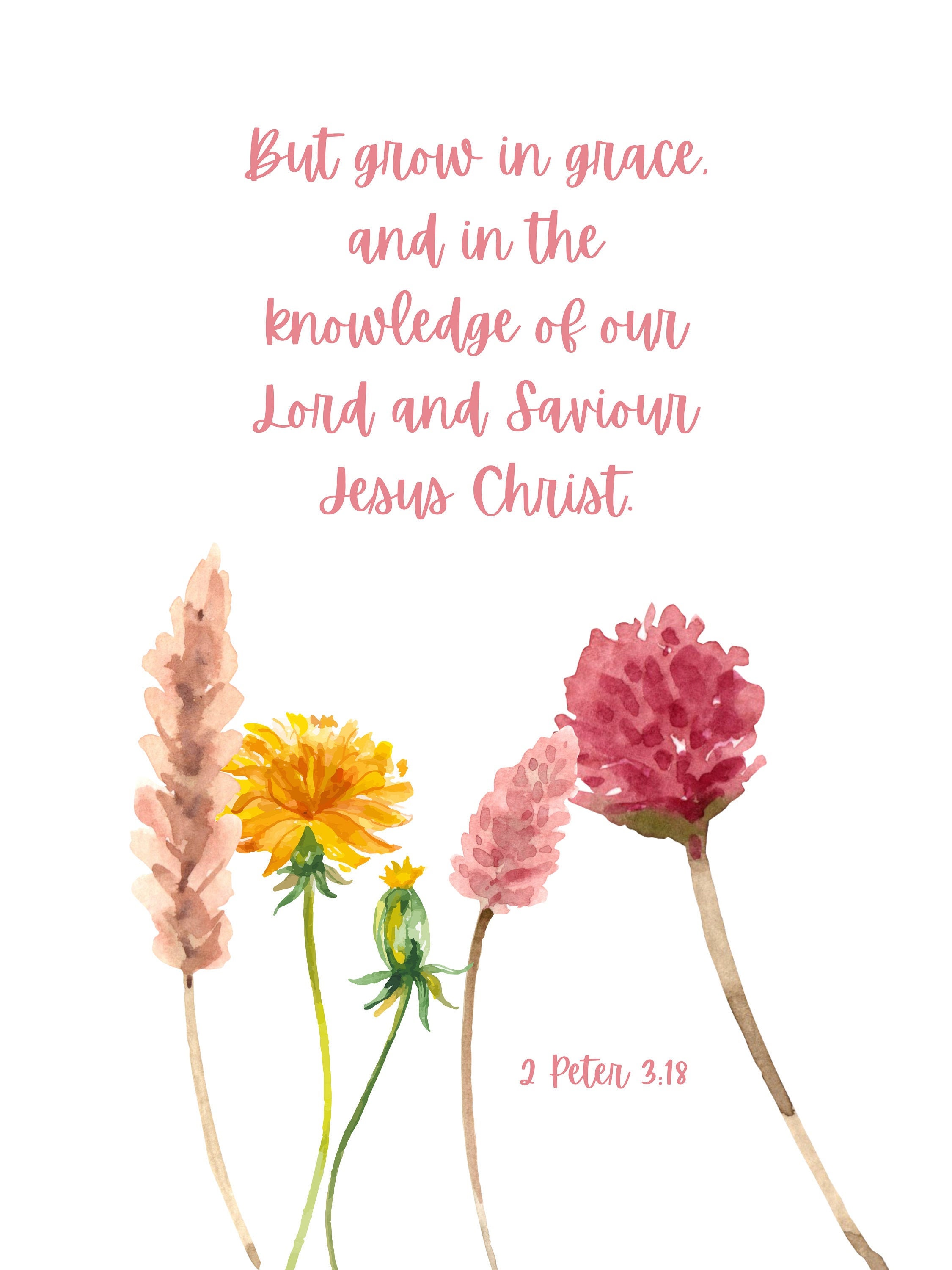 Grow in Grace - 2 Peter 3:18 - Etsy