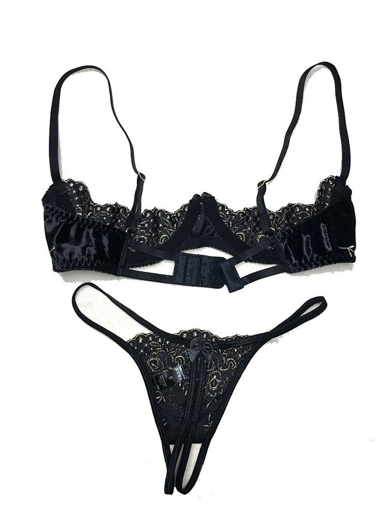 Open Crotch Uncensored Shelf Bra And Panty Set Open Crotch Etsy Australia