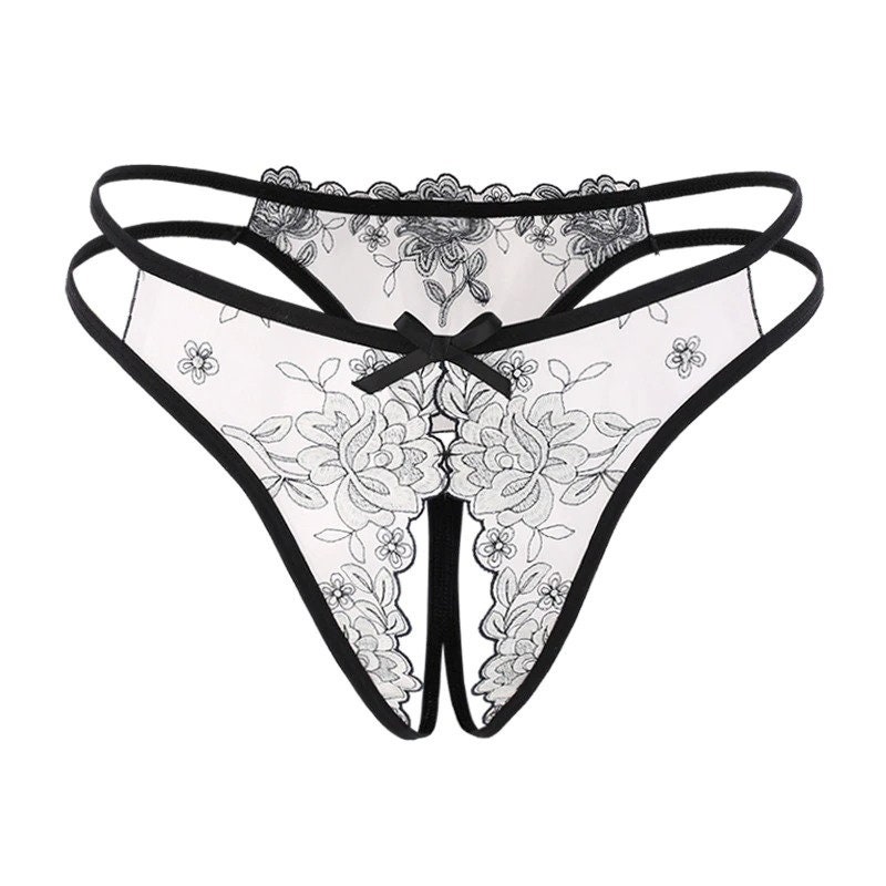 Open Crotch Sheer Bra And Panty Set Lingerie Sets Crotch Etsy