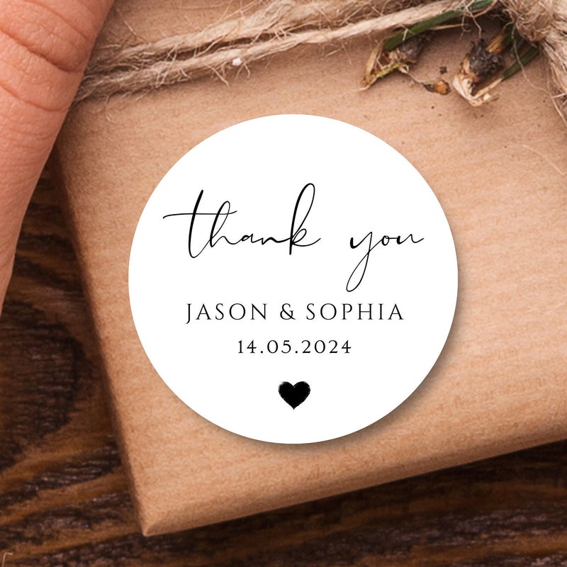 Thank You Wedding Stickers - Etsy UK