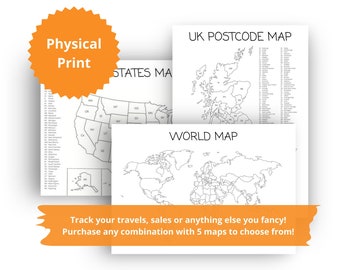 Postcode Map of Uk | Etsy UK