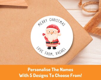 From Santa Label Santa Claus Delivery Gift Tag Stickers Personalized ...