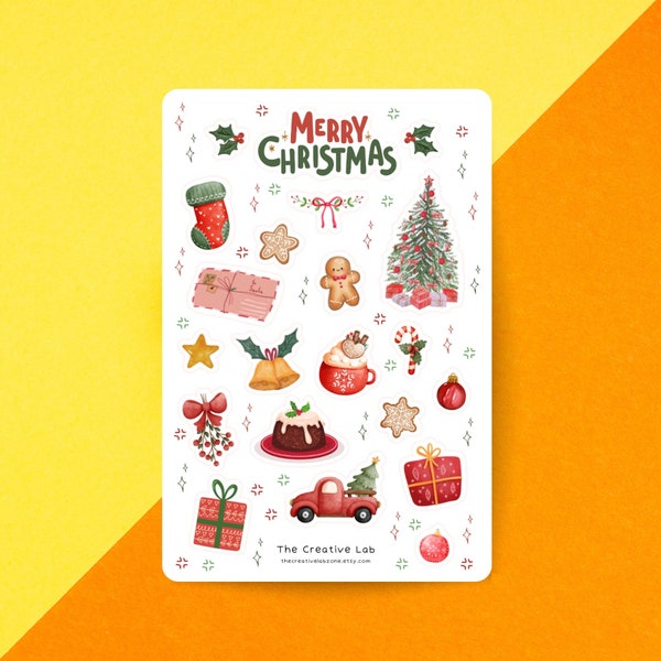 Christmas Stickers Sheet - Etsy