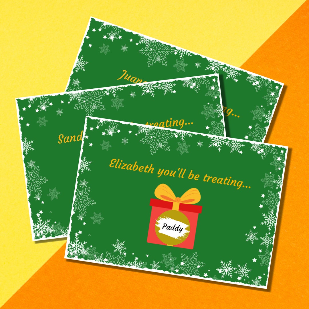 Secret Santa Scratch off Cards - Reveal Who You're Buying for | Custom ...