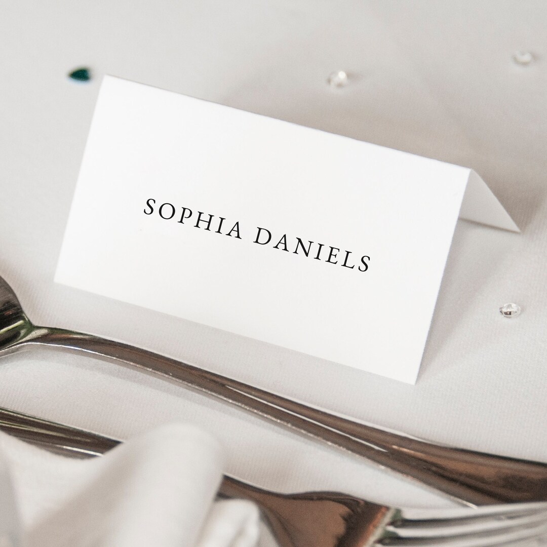 Printed Name Place Cards | Personalised Wedding Seating Place Names ...