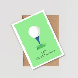 Dad You're Teerific Father's Day Card Pun for Golf Lovers | Green Punny ...