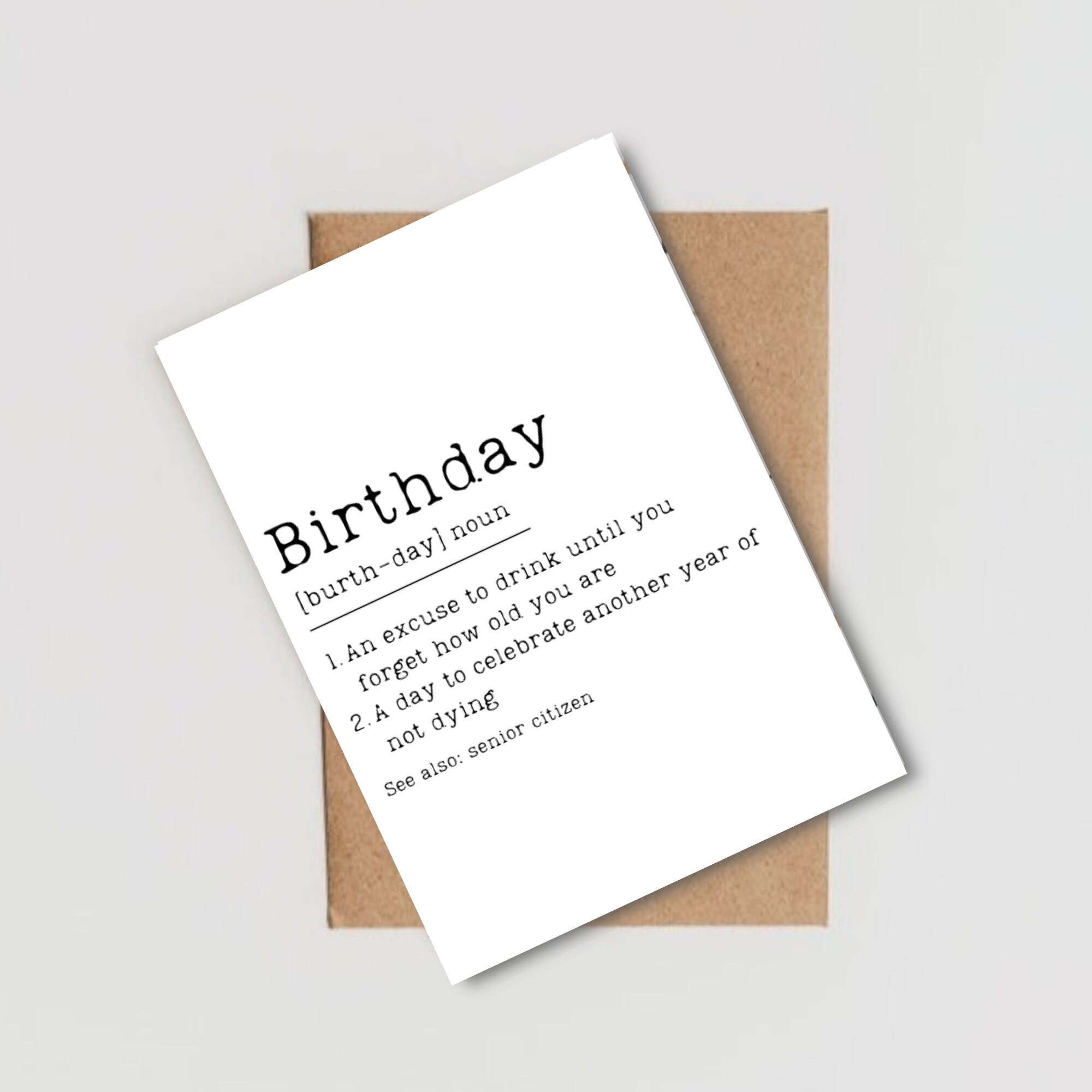 Funny Birthday Definition Happy Birthday Card Getting - Etsy UK