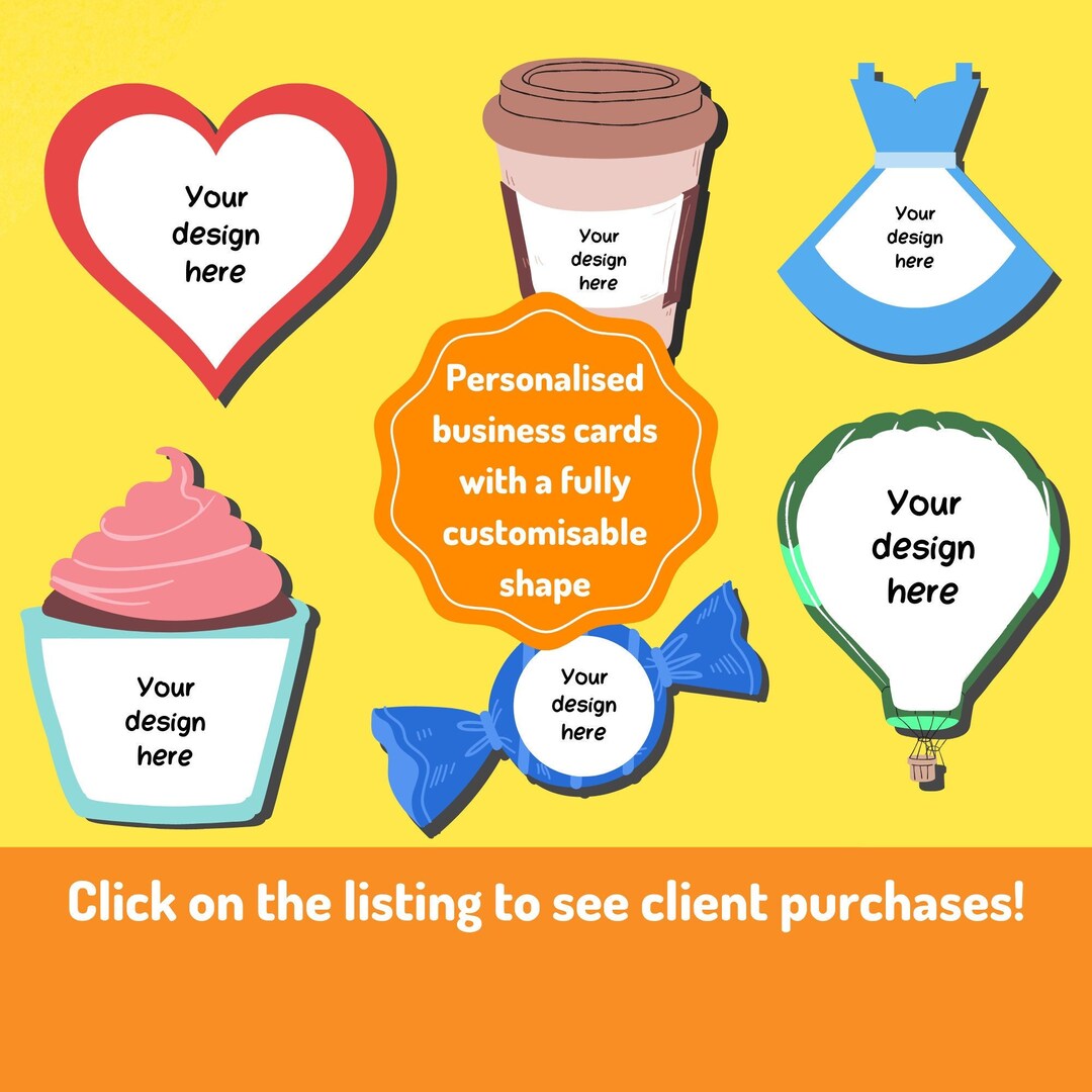 Custom Shape Business Cards 250gsm Personalised Die Cut - Etsy