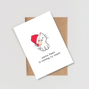 Santa Paws is Coming to Town - Funny Kitty Christmas Card | Festive ...