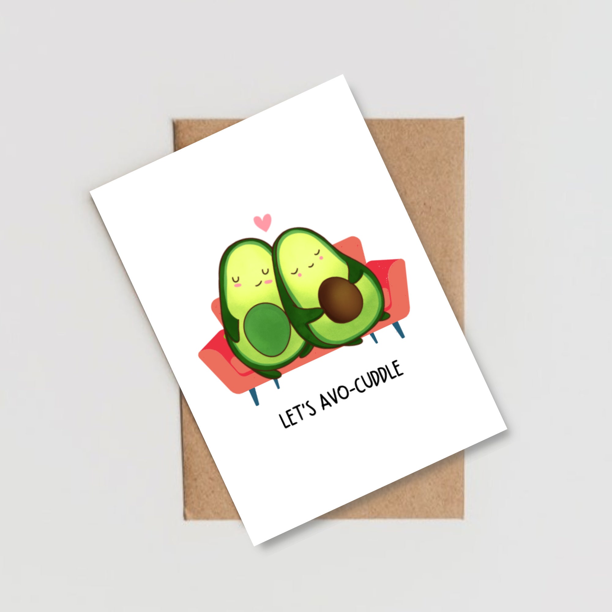 Let's Avo-cuddle Valentine's Card Cute Avocado - Etsy