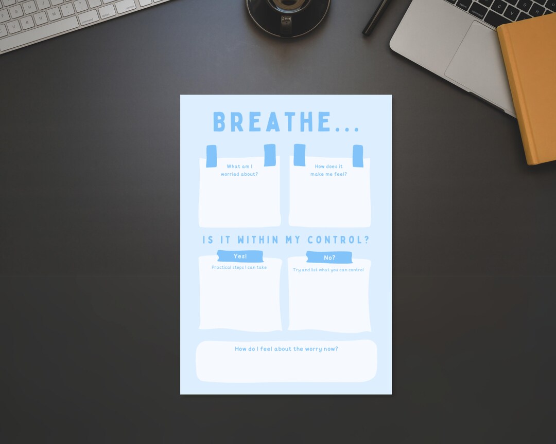 Blue Worry Notepad | Think It Over Desk Pad for Stress Relief | Self ...