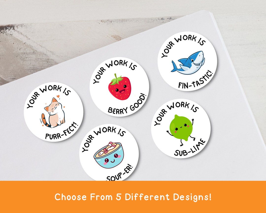 Funny Teacher Reward Sticker Puns | Cute Teacher Stationery Supplies ...