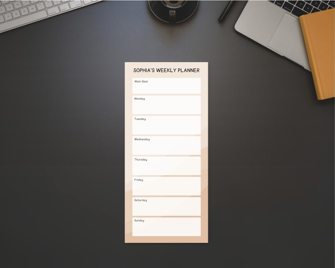 Personalised Weekly Planner Notepad | Custom Name WFH Desk Pad | Weekly ...