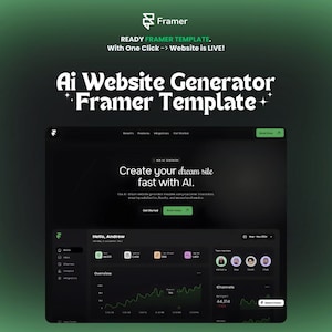 Modern AI Website Generator Framer Template | Responsive Landing Page ...