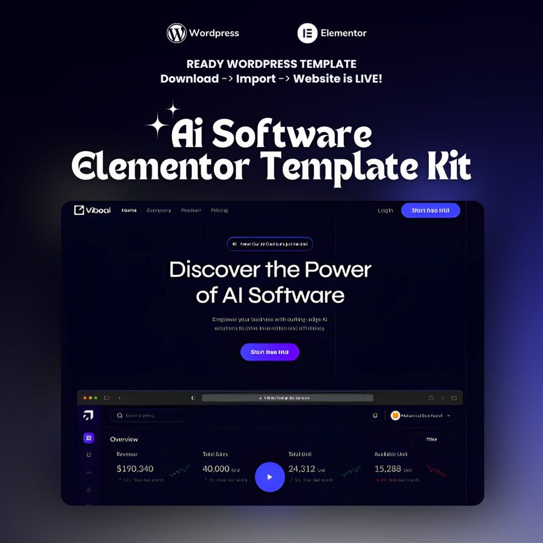 AI Software Elementor Template Kit for Wordpress Website | Modern ...