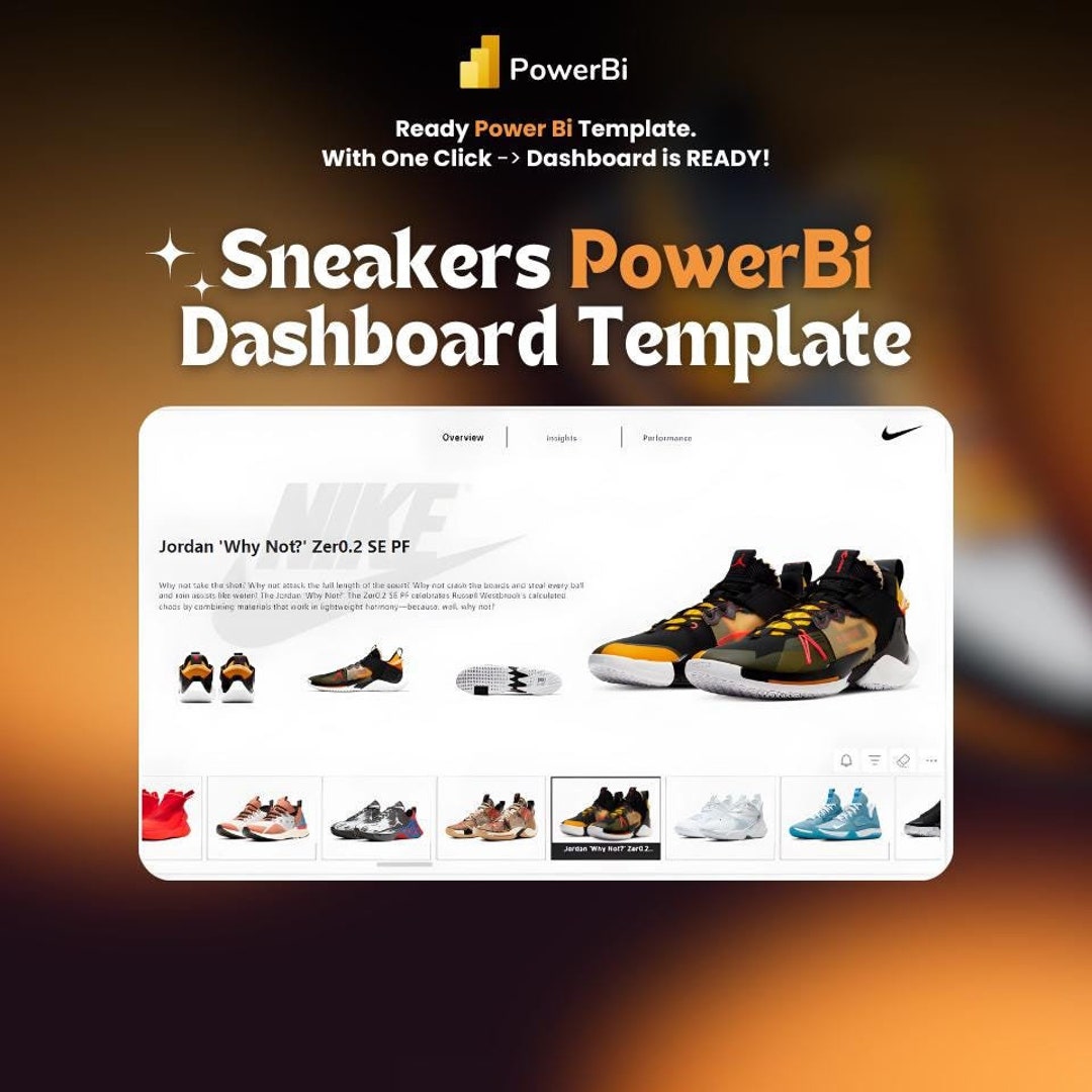 Sales Powerbi Dashboard Template for Sneakers and Shoes | Business ...