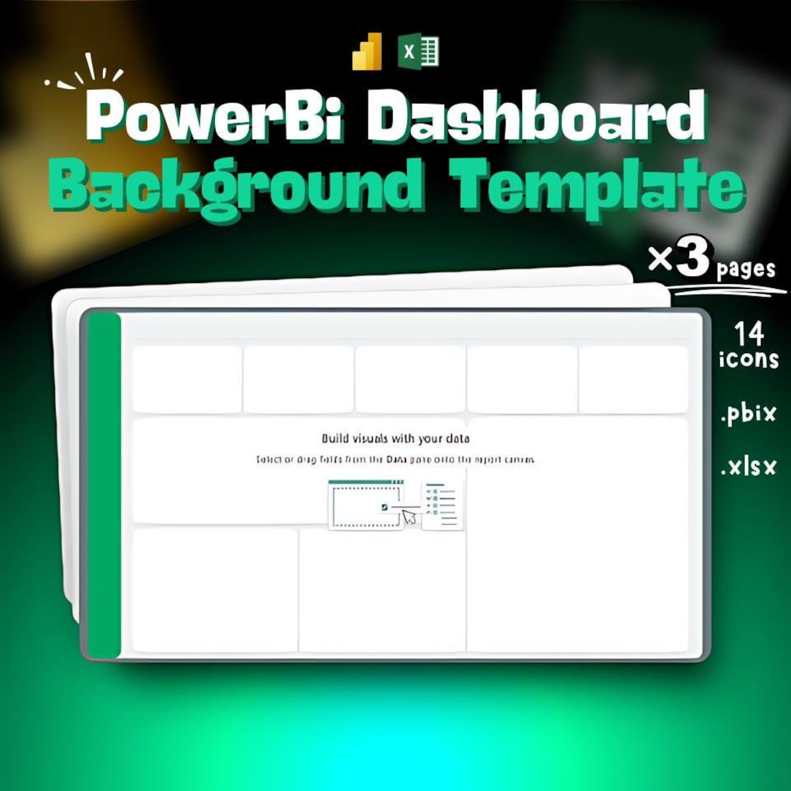 Power Bi Dashboard Background Template | 3 Pages Powerbi Report With ...