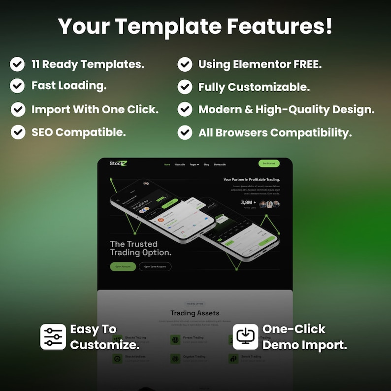 Trading Elementor Template Kit for Professional Financial Services ...