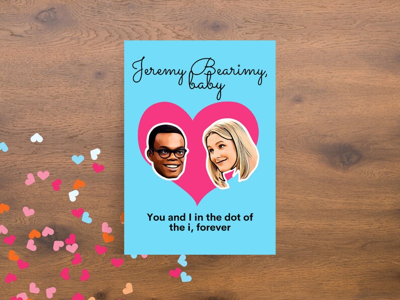 Printable the Good Place Card, Jeremy Bearimy Baby, Chidi & Eleanor ...