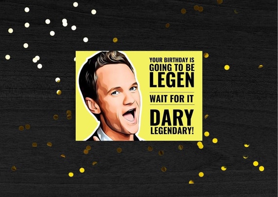Printable Barney Stintson Birthday Card Legendary Birthday | Etsy