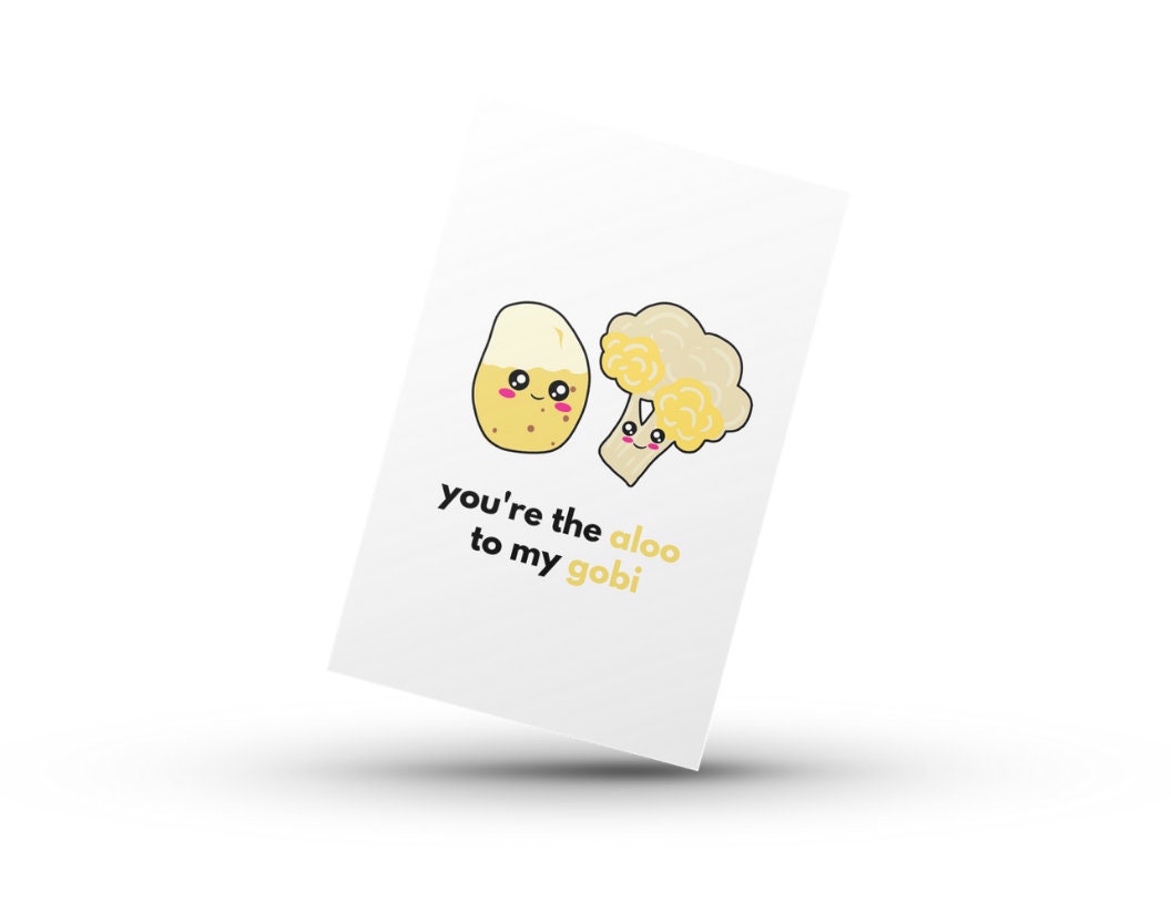 Printable Desi Love Card, Aloo Gobi Lover Card, Funny Punjabi Card ...
