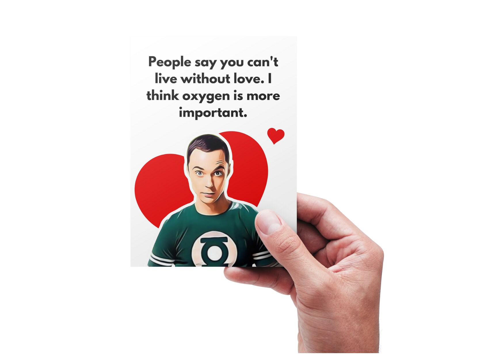 Printable Sheldon Cooper Love Card, Big Bang Theory TV Show, Oxygen is ...