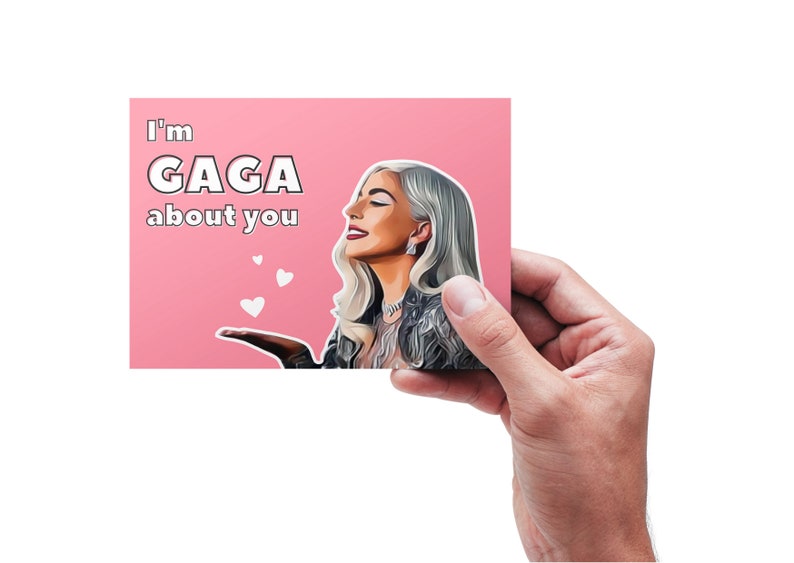 Printable Lady Gaga Love Card, I'm Gaga About You, Lady Gaga Valentine ...