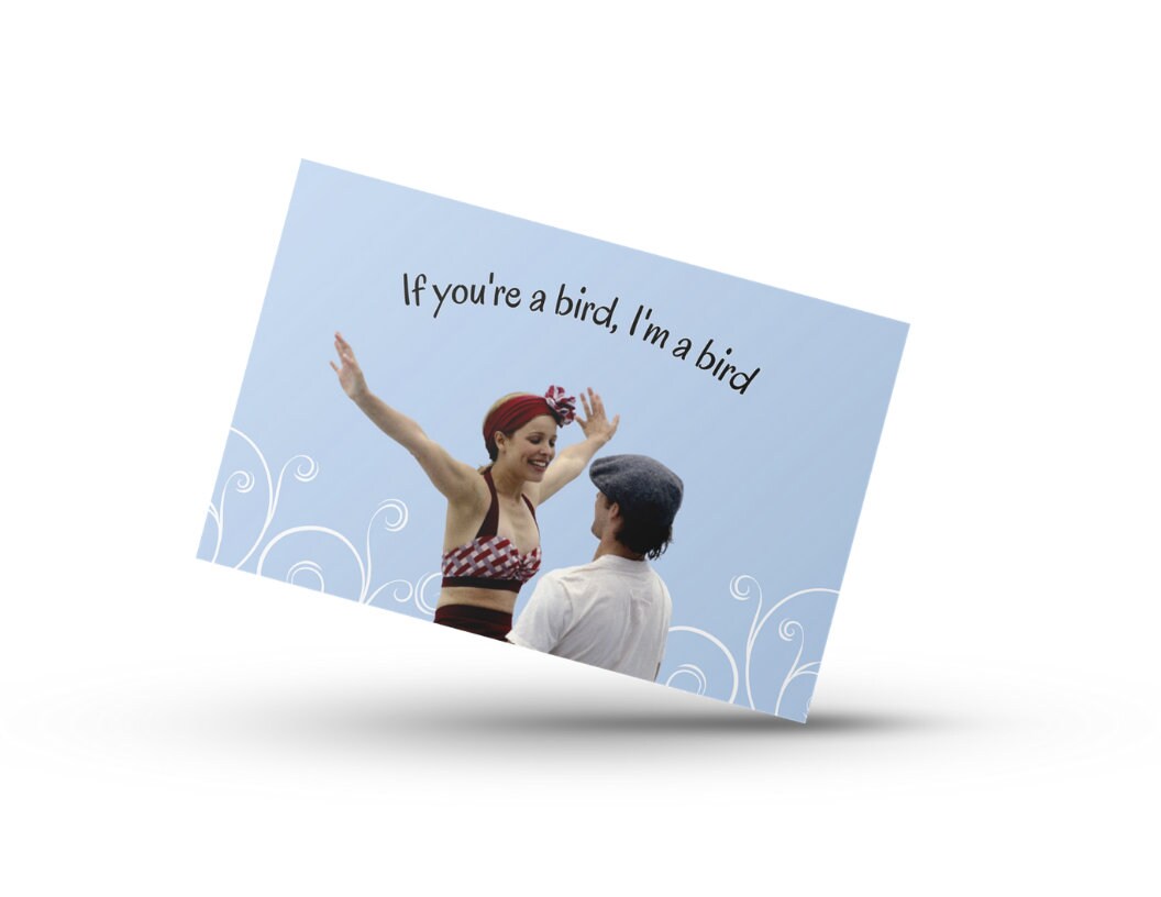 Printable the Notebook Card, Allie and Noah Love Card, If You're a Bird ...