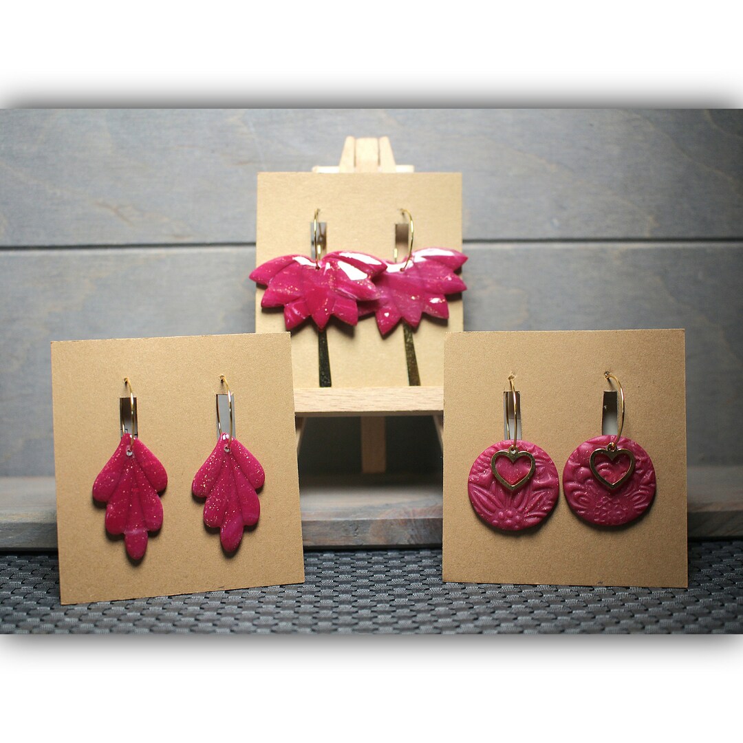 Polymer Clay Lotus Flower Lotus Flower Magenta Heart Leaf Gold - Etsy