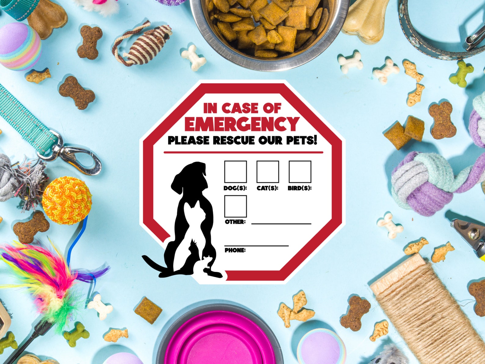 Emergency Pet Window Sign SVG, Pet Emergency Fire SVG, Cricut Cut File ...