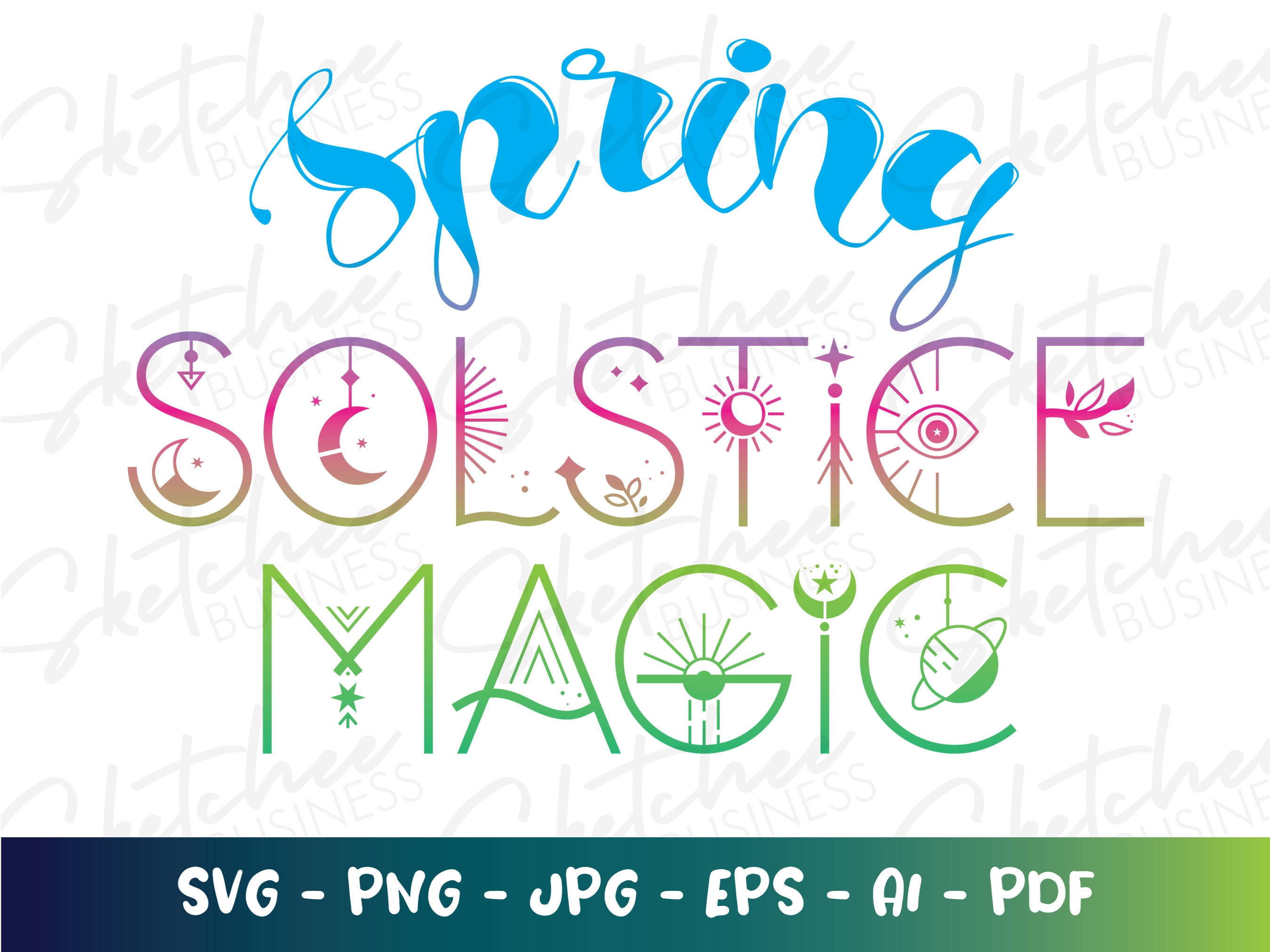 Spring Solstice Magic Svg Png Pdf, Solstice Svg, Cricut Cut Files ...