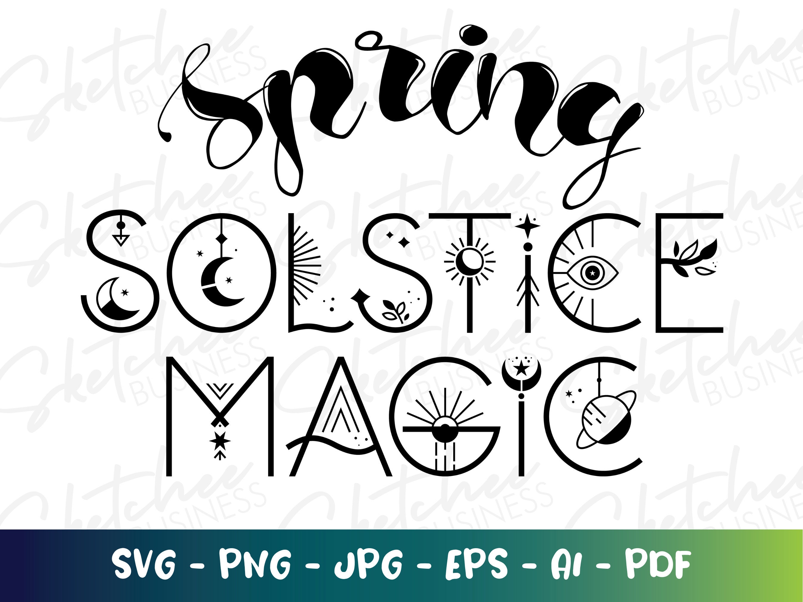Spring Solstice Magic Svg Png Pdf, Solstice Svg, Cricut Cut Files ...