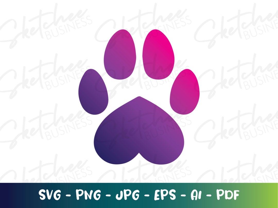 Dog Paw Print Clipart Svg Pdf Png, Dog Print Svg, Dog Lover, Cricut Cut ...